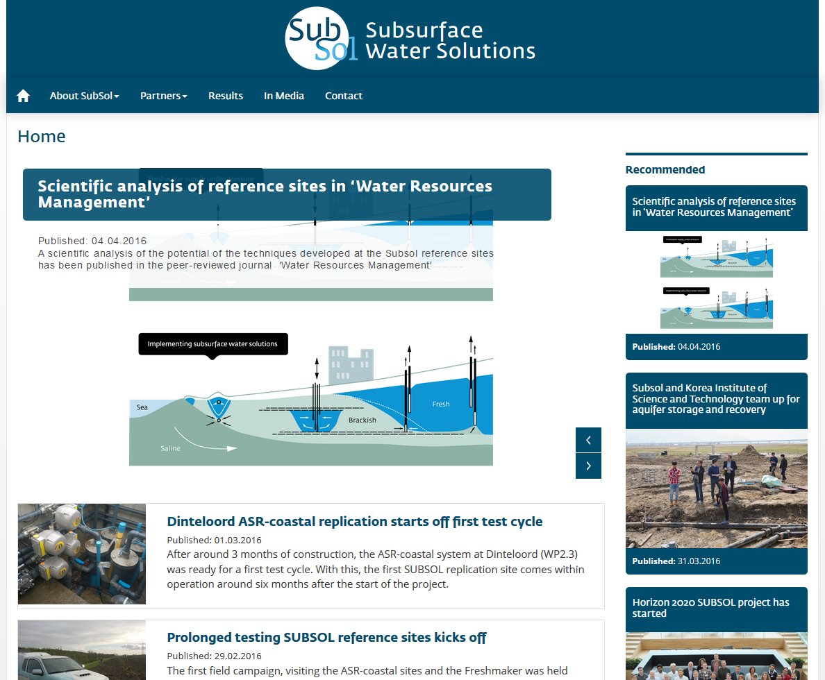Horizon 2020 Subsol project launches its official website Subsol.org - KWR